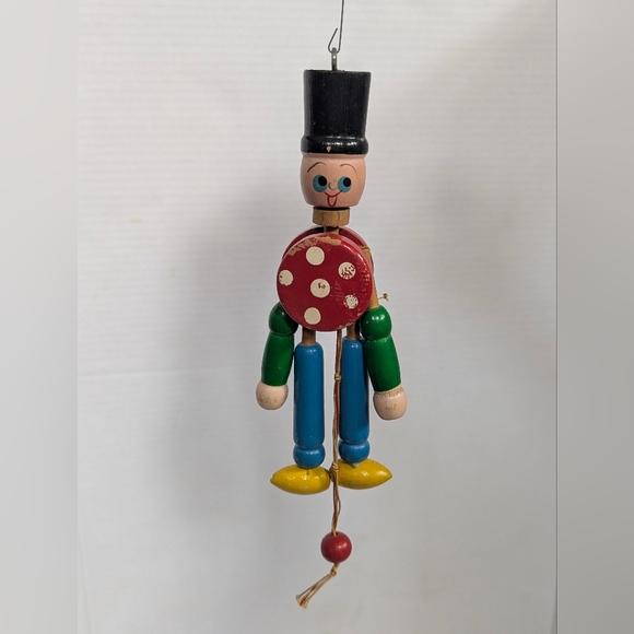 Holiday | Vintage Colorful Wooden Pull String Puppet Jumping Jack Pull ...